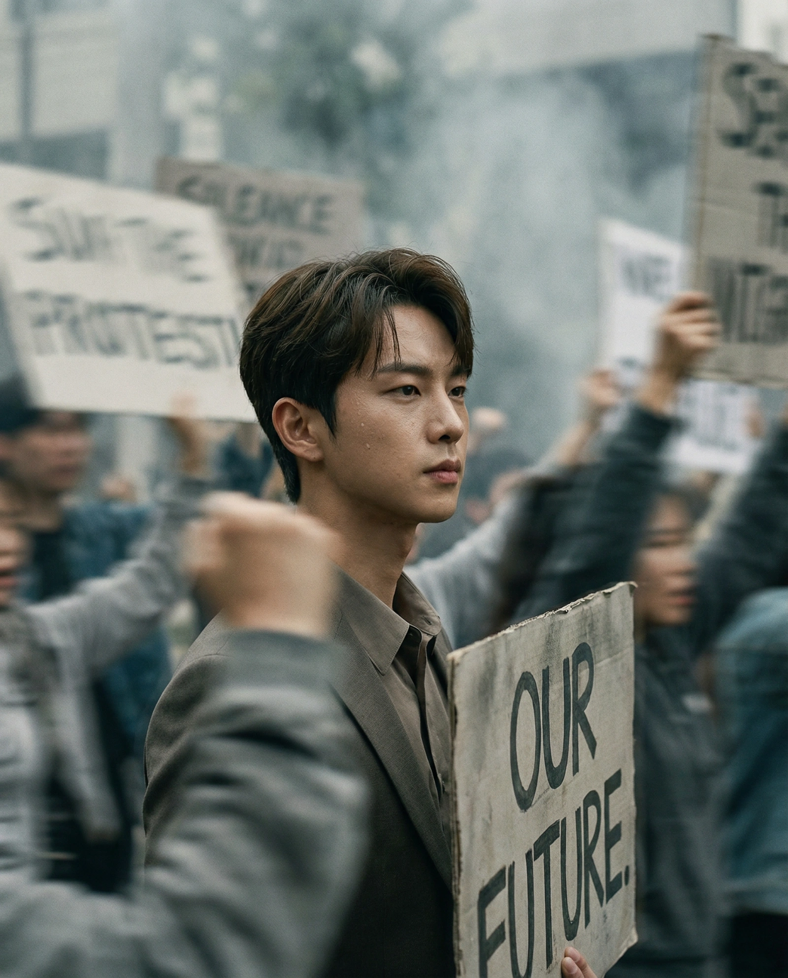 Cinematic Gen-Z Protest Portrait | Banana Prompts